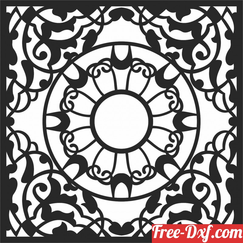 Download mandala wall decor Lv4EP High quality free Dxf files, Sv