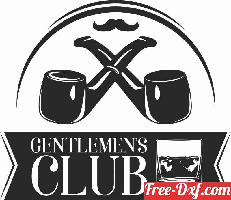 Download Gentleman logo clipart LzSHF High quality free Dxf files
