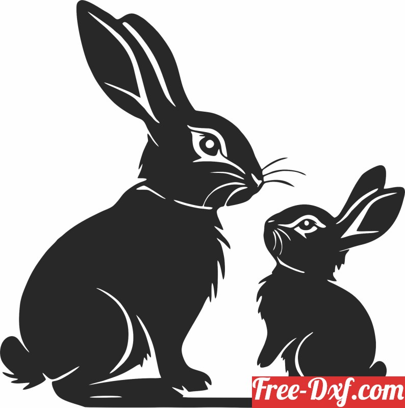 Download Bunnies Clipart dxf M7C02 High quality free