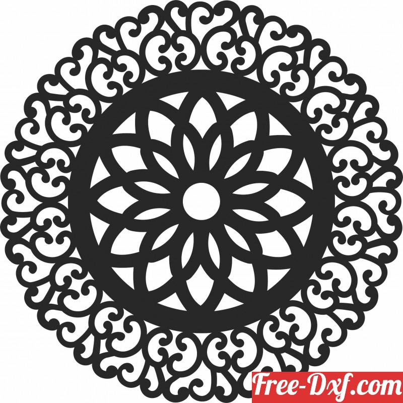 Download mandala wall decor M8HkS High quality free Dxf files, Sv