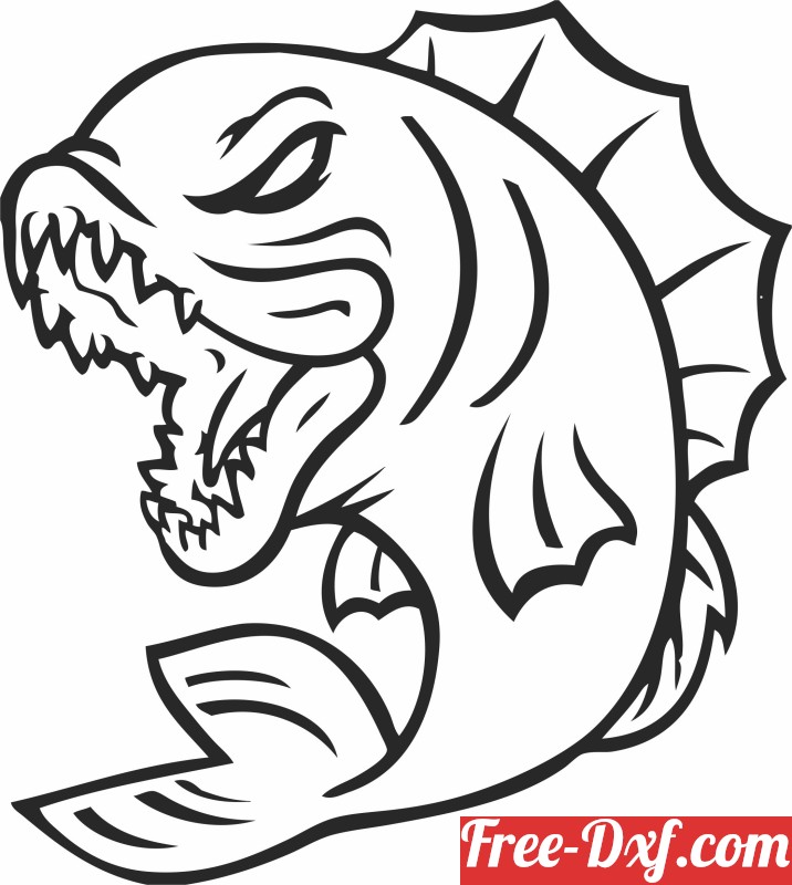 Download angry fish drawing clipart dxf MCIeM High quality free