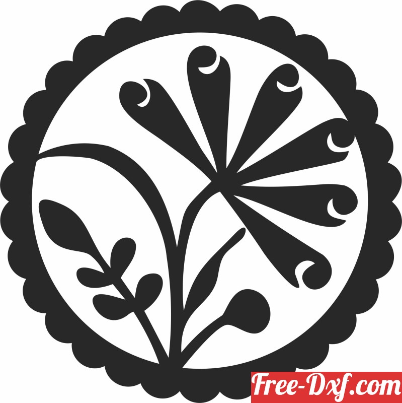 Download flower wall art decor MFI4g High quality free Dxf files,