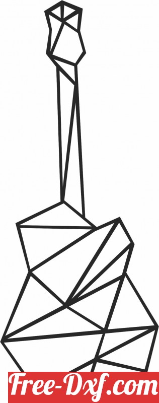 Download Geometric Polygon guitar MGe66 High quality free Dxf fil