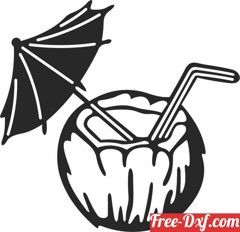 Download Coconut Cocktail decor MJgev High quality free Dxf files
