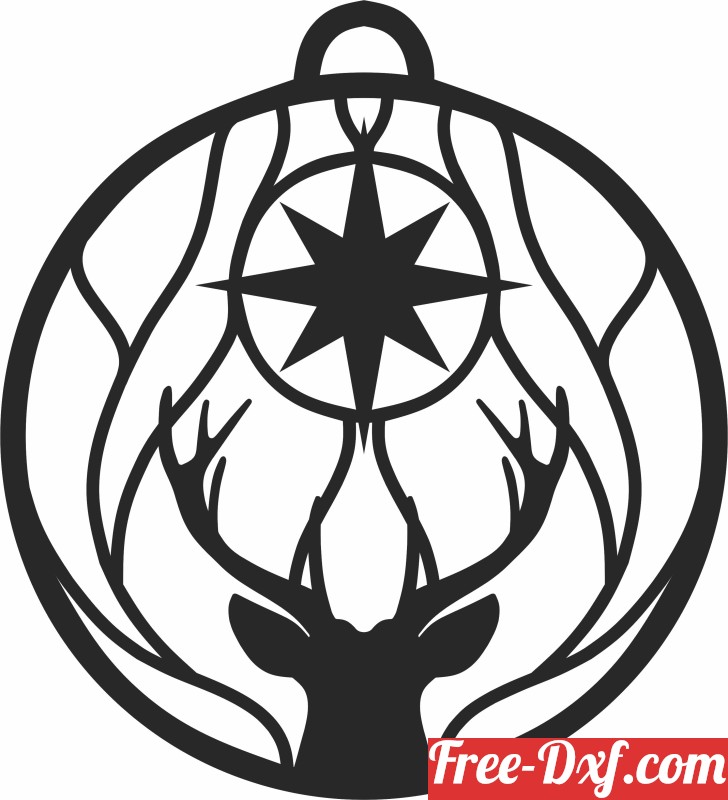 Download christmas deer ornament ML2q0 High quality free Dxf file