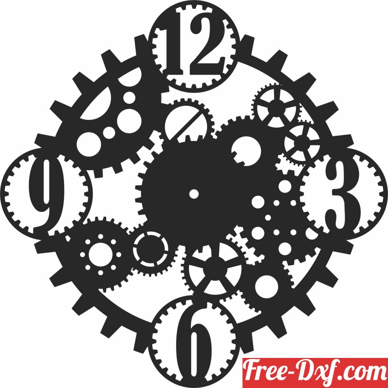 Download gears wall clock MUMVL High quality free Dxf files, Svg,