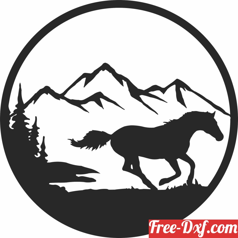 Download Horse Scene clipart MtXbz High quality free Dxf files, S