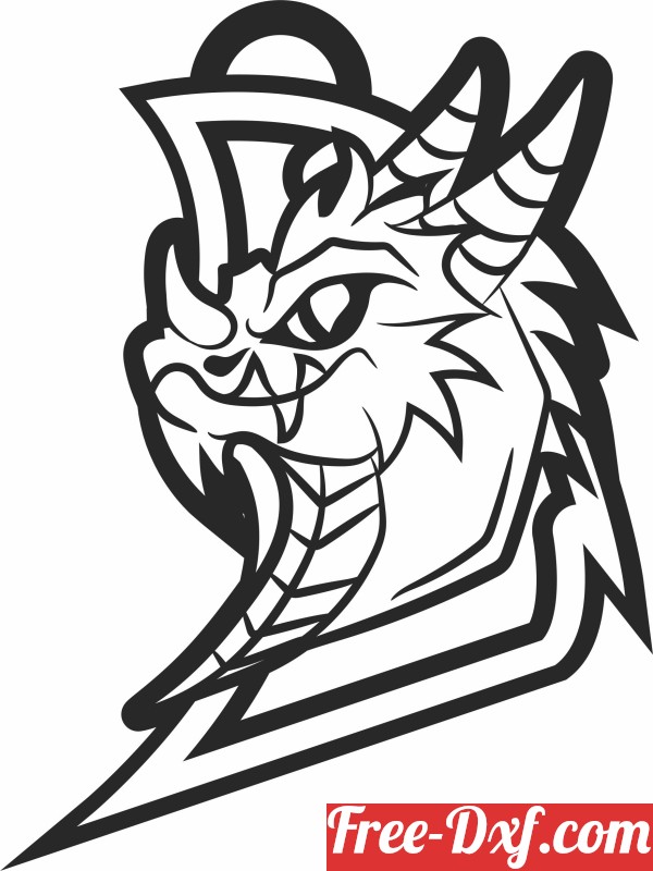 Download Dragon head clipart N6h21 High quality free Dxf files, S