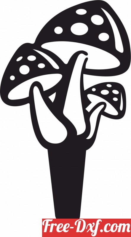 Download Mushroom Garden Stake NBH2a High quality free Dxf files,