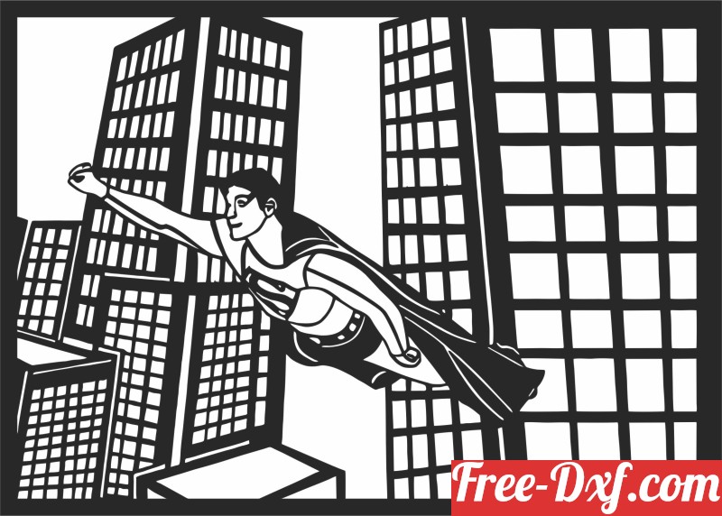 Download Superman Flying scene NCoot High quality free Dxf files,