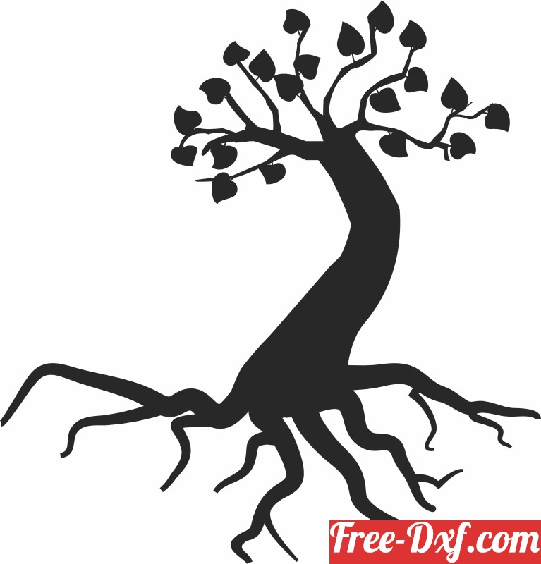 Download Tree Silhouette clipart Ncx6Y High quality free Dxf file