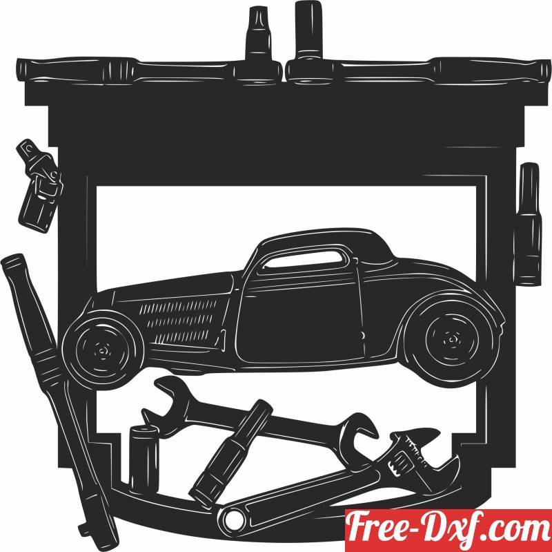 Download car garage wall sign O30eT High quality free Dxf files,