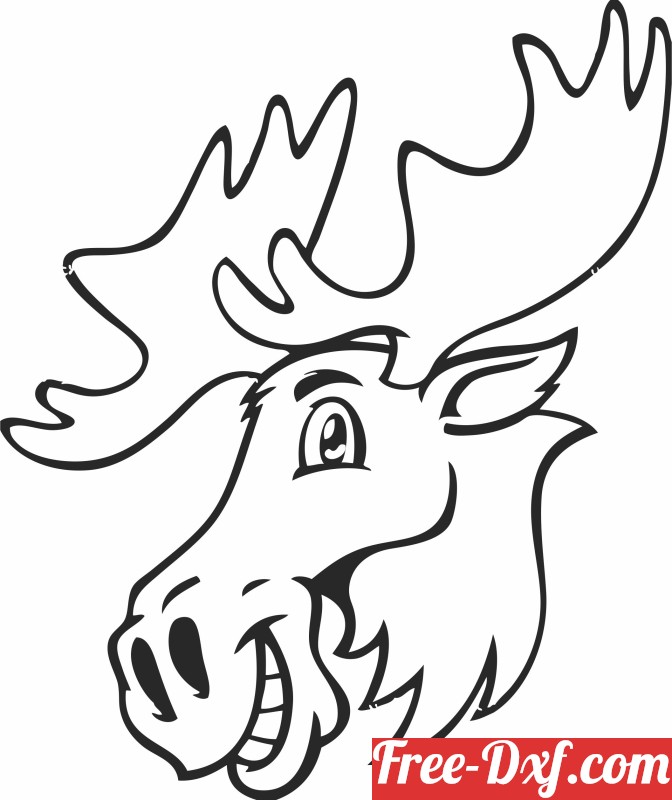 Download moose head cliparts O8Dmw High quality free Dxf files, S