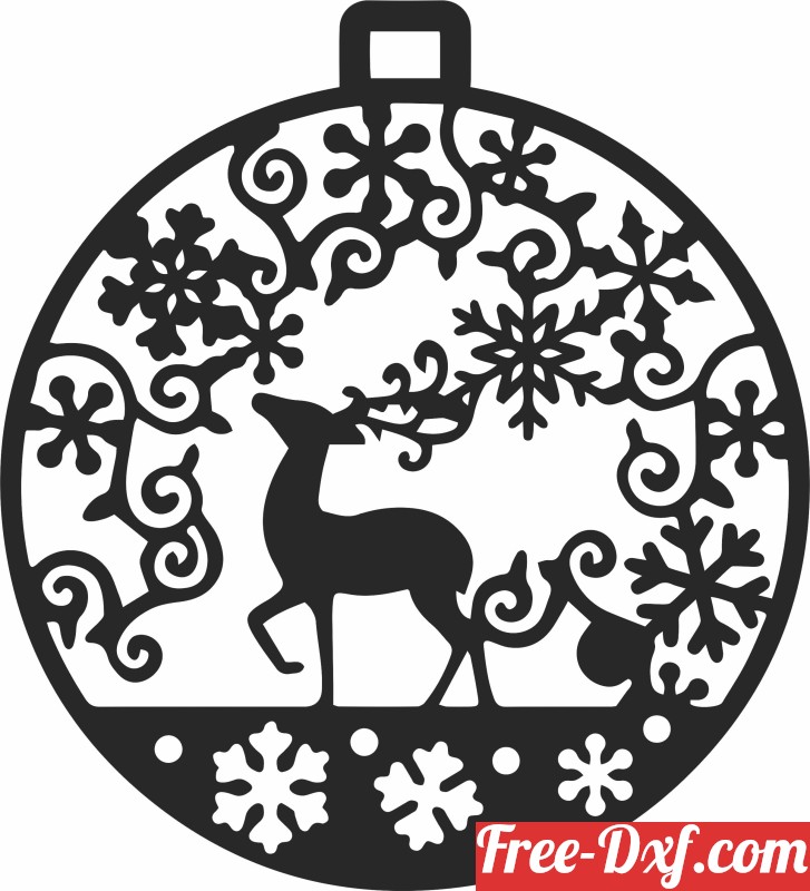 Download christmas deer ornament OXvDR High quality free Dxf file