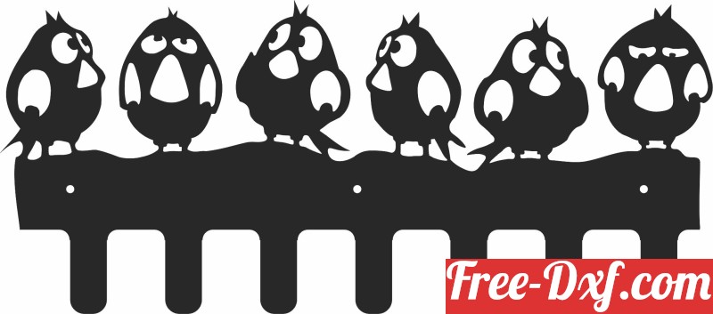 Download birds keys holder wall decor OZAH7 High quality free Dxf