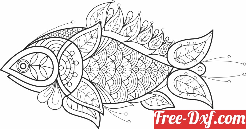 Download decorative fish OelFb High quality free Dxf files, Svg,