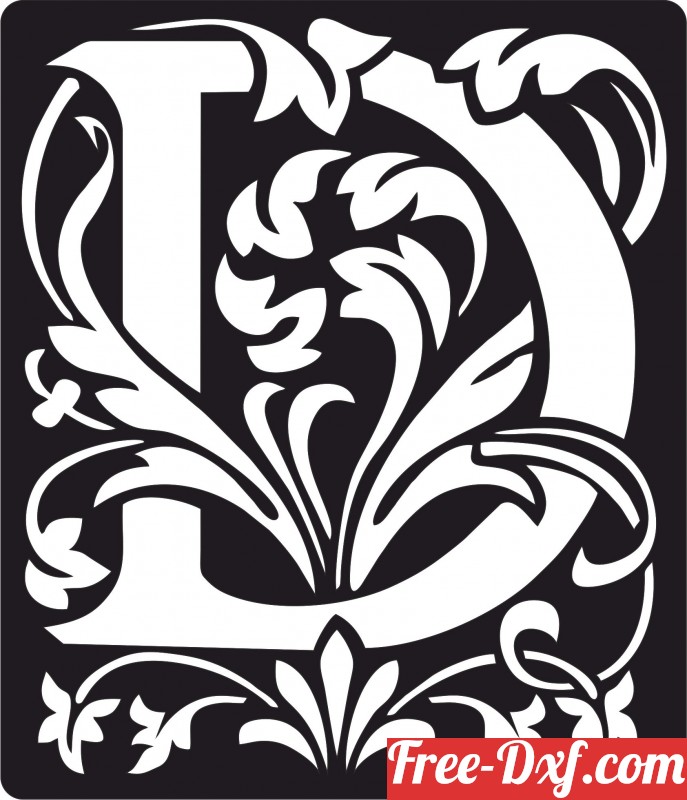 Download Personalized Monogram Initial Letter D Floral Artwork P0