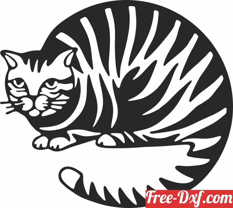 Download cat wall art P3UtJ High quality free Dxf files, Svg, Cdr