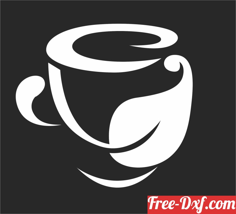 Download coffee tea cup art sign dxf P4cR5 High quality free
