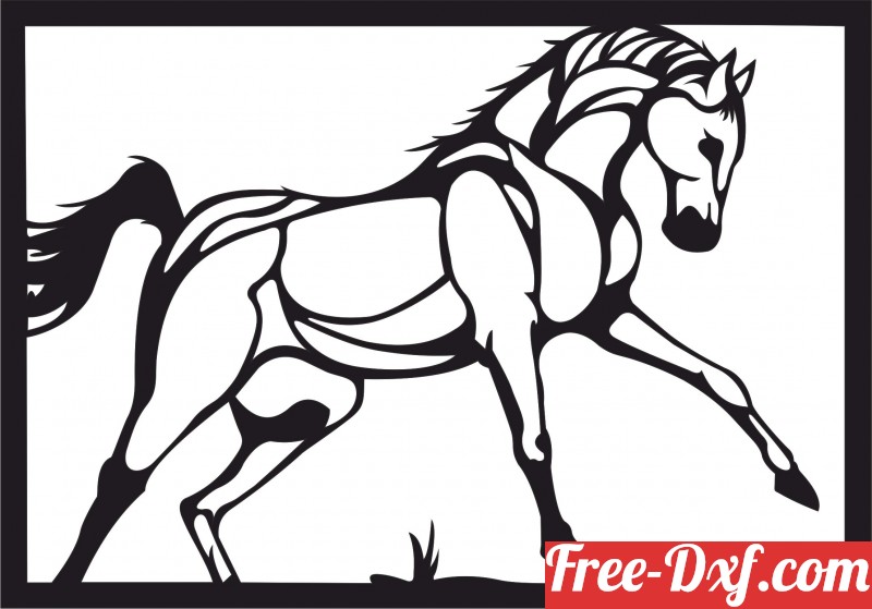 Download horse wall decor P793S High quality free Dxf files, Svg,