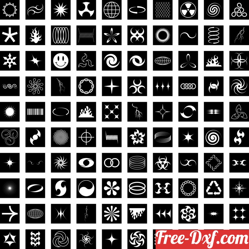 Download icons set logos signs PJxBh High quality free Dxf files,