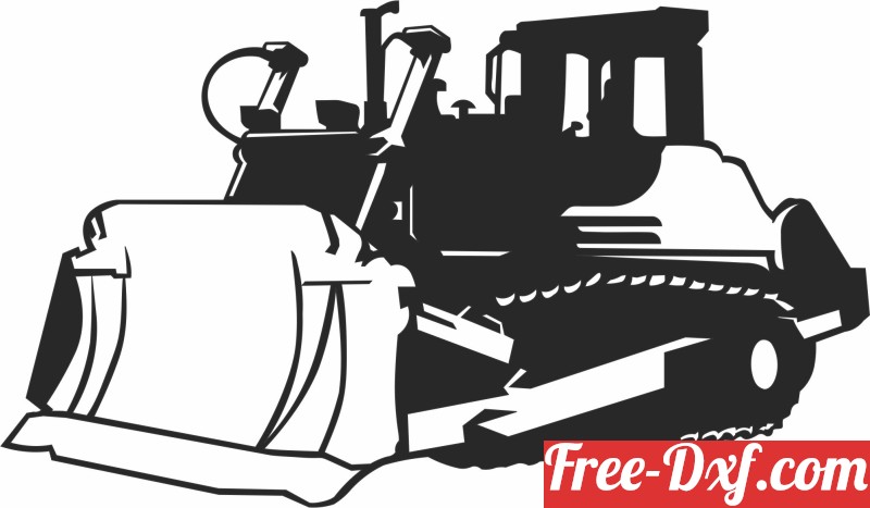 Download buldozer clipart silhouette PbRU1 High quality free Dxf