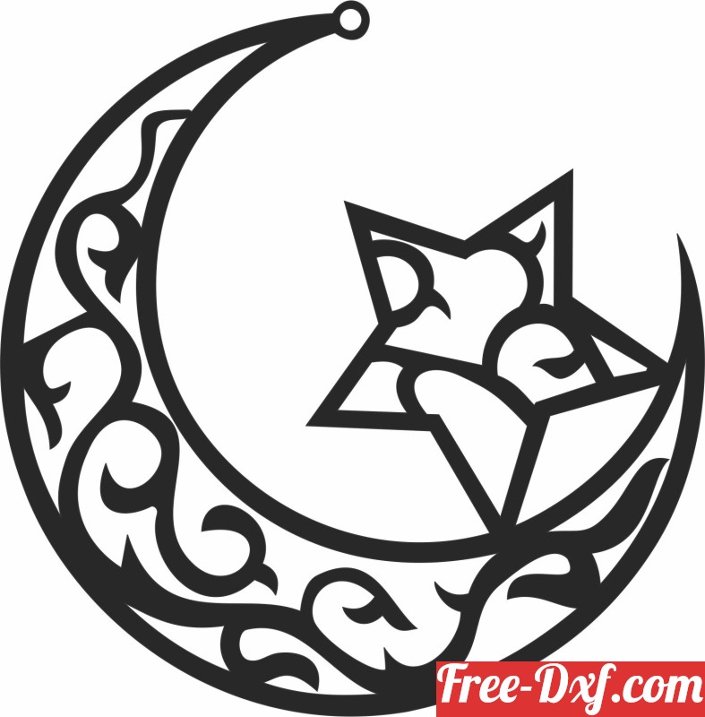 Download Moon star wall arts Pg6UU High quality free Dxf files, S