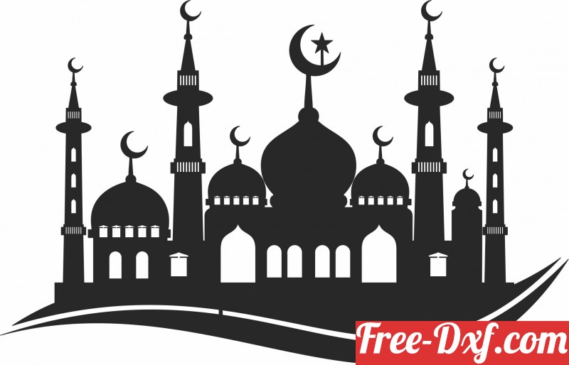 Download Mosque wall decor PsLFM High quality free Dxf files, Svg