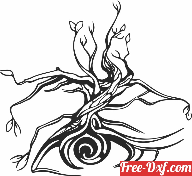 Download tree branches cliparts QFvRN High quality free Dxf files