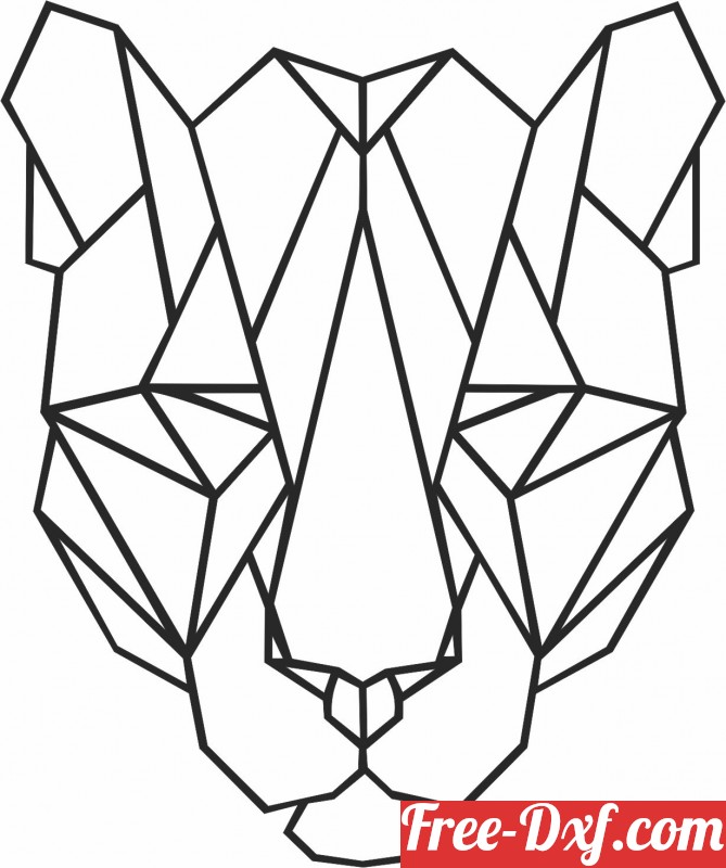 Download Geometric Polygon tiger QIJhW High quality free Dxf file