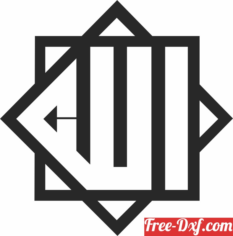 Download ALLAH islam wall decor QJszh High quality free Dxf files
