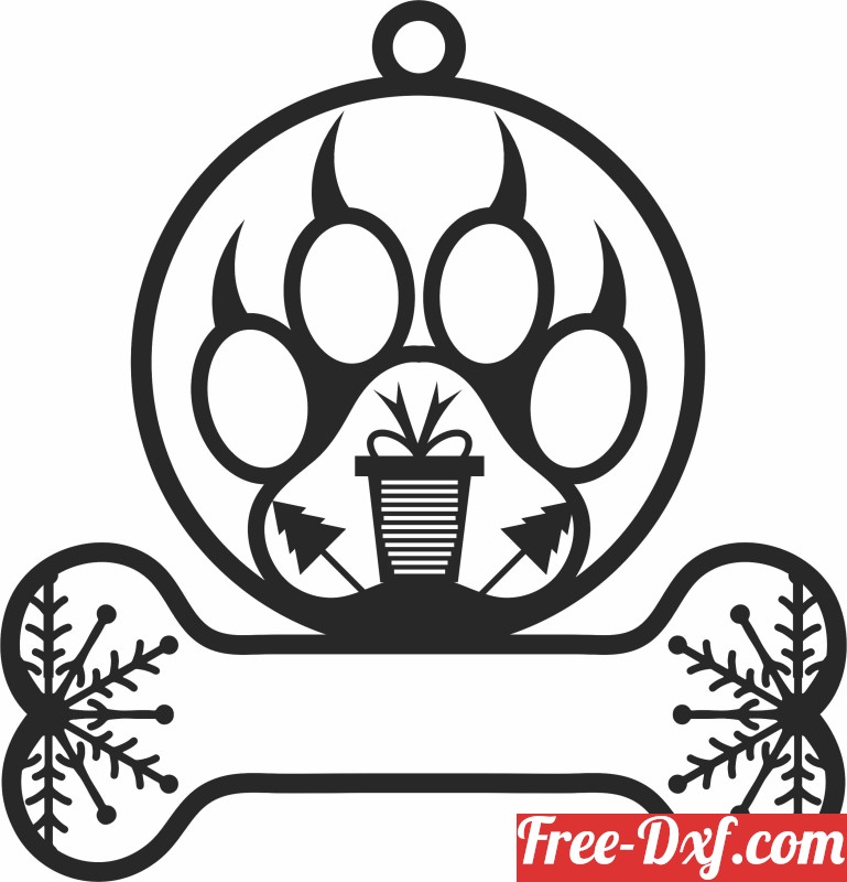 Dog Paw Print Dxf Clipart