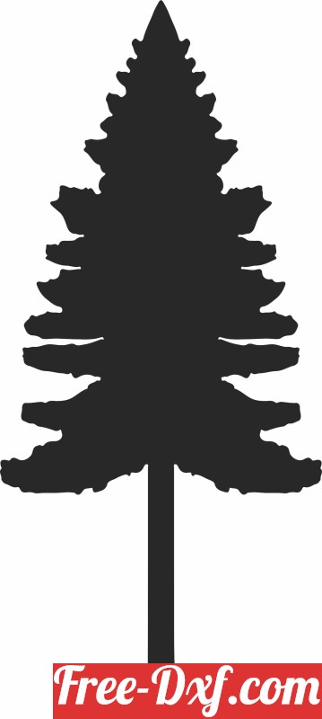 Download pine Tree vector Silhouette QYePZ High quality free Dxf