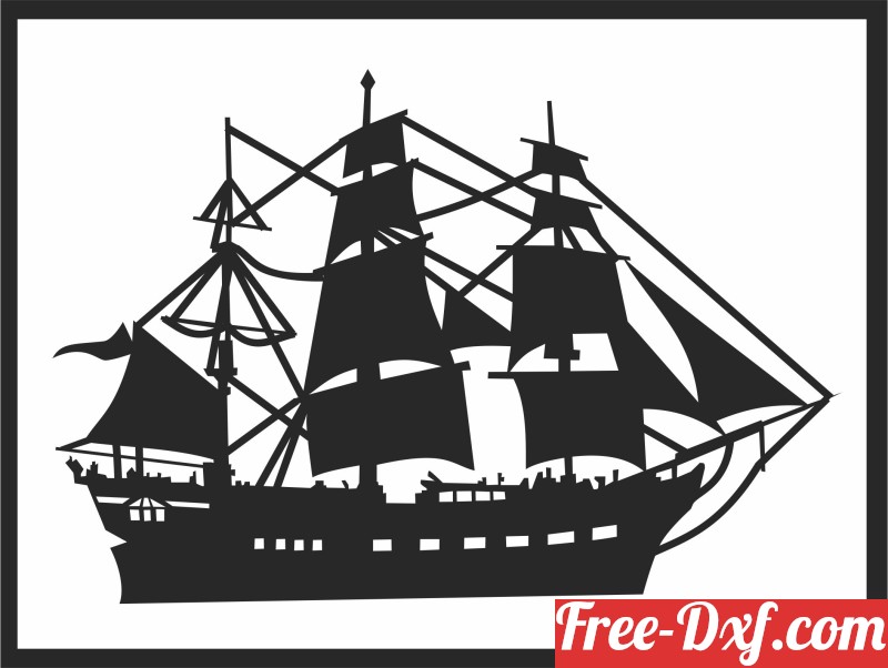 Download Sailing ship Clipart QYjYy High quality free Dxf files,