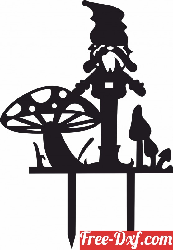 Download Gnome Ornament Stakes Yard Art dxf QcA0k High quality fr