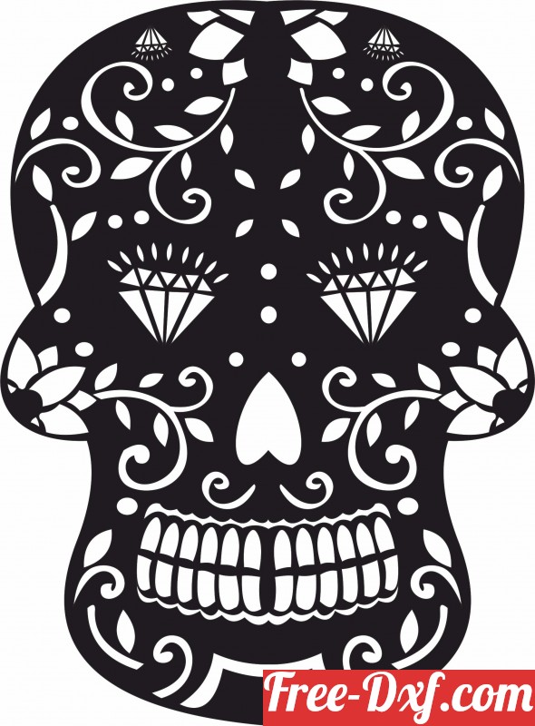 Download decorative Sugar Skull dxf QdDhP High quality free