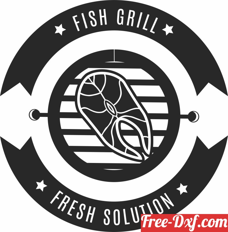Download grill logo restaurant Qg588 High quality free Dxf files,
