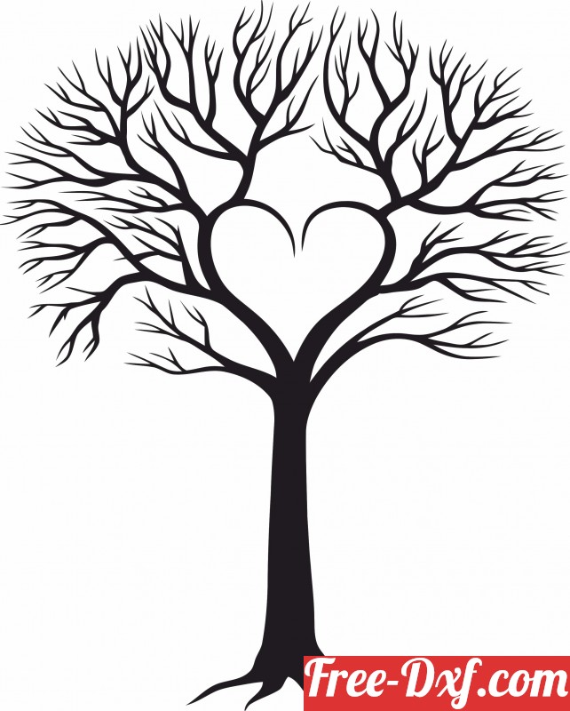 Download tree of love branches with heart dxf QmsFG High quality