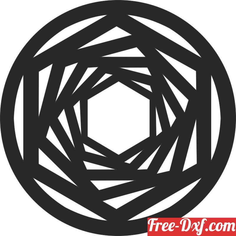 Download Round decorative wall decor QqWW3 High quality free Dxf
