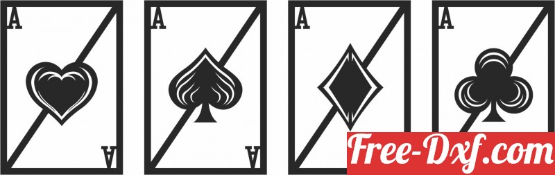 Download Aces cards clipart R1LML High quality free Dxf files, Sv