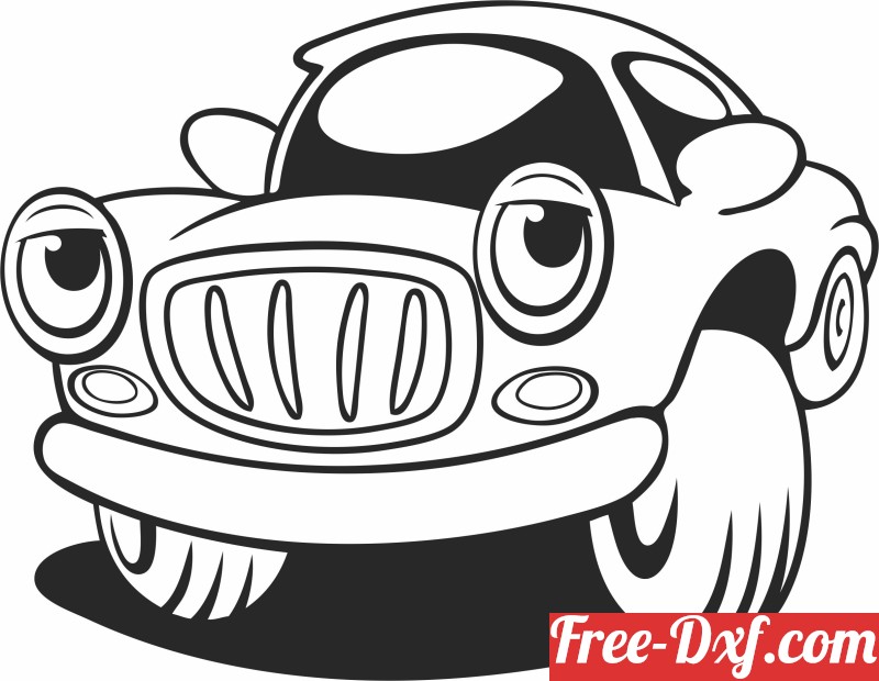 Download cartoon car R7wRg High quality free Dxf files, Svg, Cdr