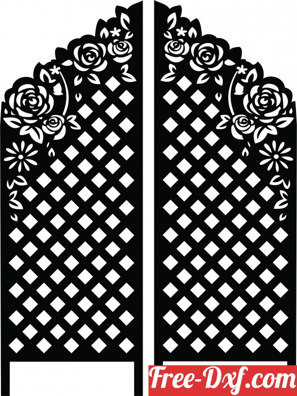 Download gate door floral pattern RsEjW High quality free Dxf fil
