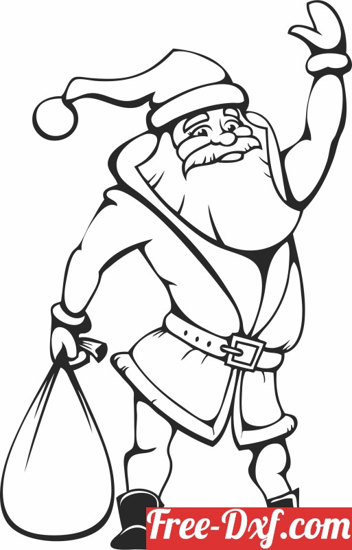 Download Santa Claus With Bag Of christmas gifts dxf RyMJg High q