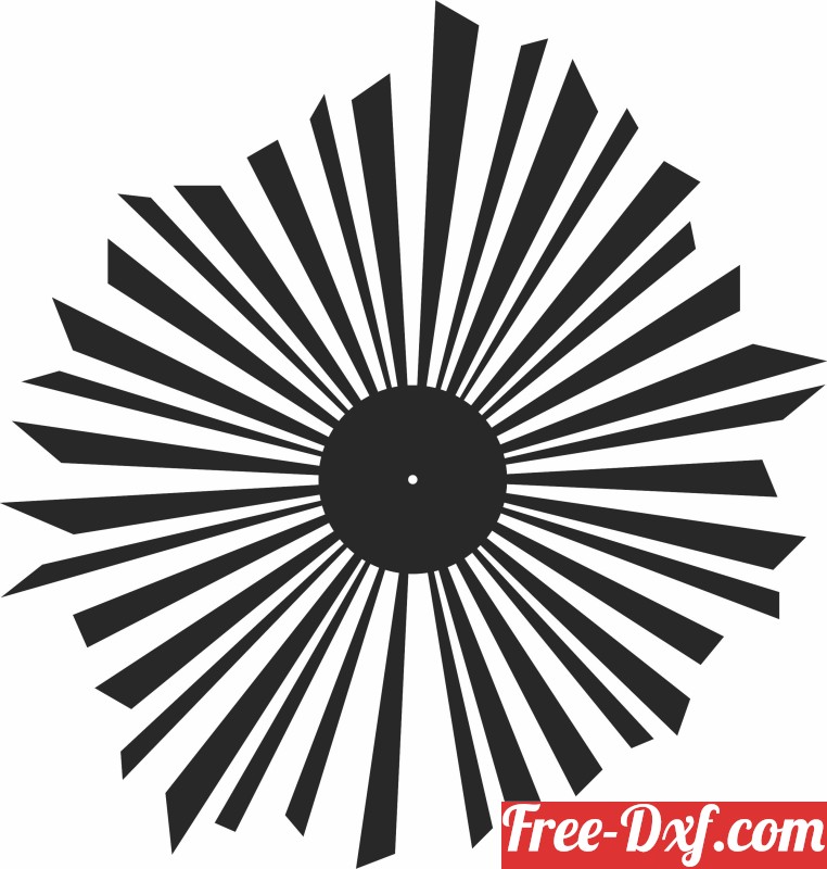 Download vinyl wall clock dxf S84ri High quality free