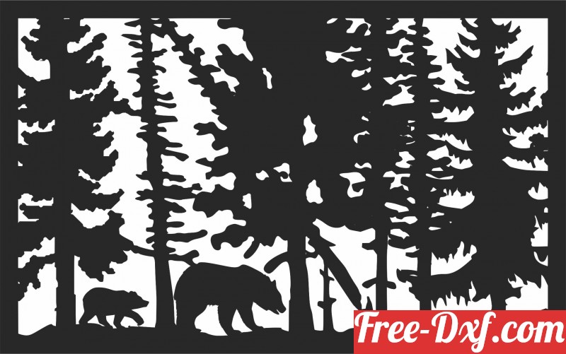 Download bear scene forest art dxf SGNLm High quality free
