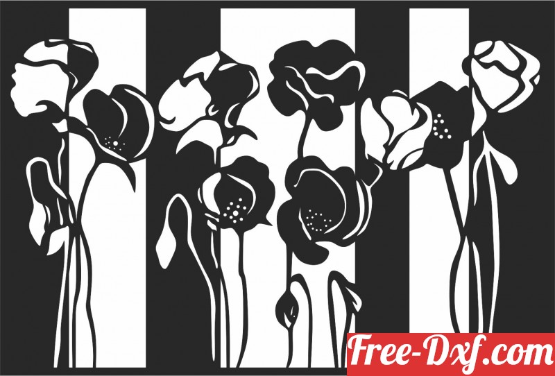 Download Floral flower home decor SK3D9 High quality free Dxf fil