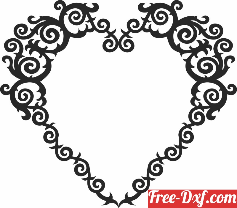 Download Heart Frame clipart SW5MA High quality free Dxf files, S