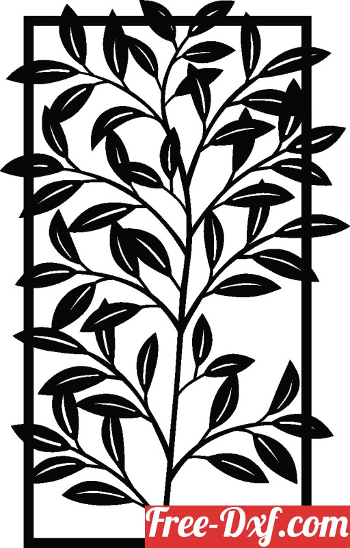 Download leaves branche wall screen pannel decorative dxf SkFfU H