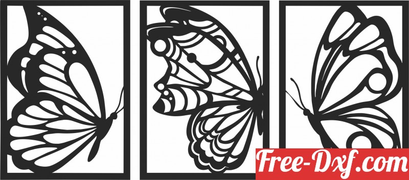 Download Butterfly canvas wall decor SuH6P High quality free Dxf