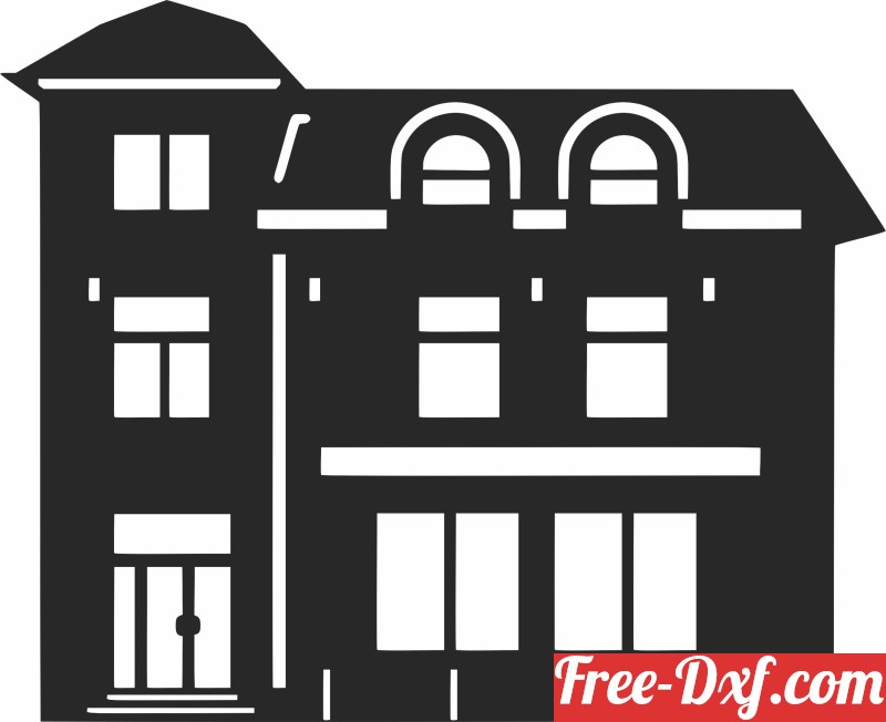 Download frontal house clipart Swyes High quality free Dxf files,